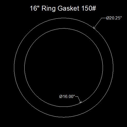 16" Ring Flange Gasket - 150 Lbs. - 1/16" Thick Garlock GRAPH-LOCK® St ...