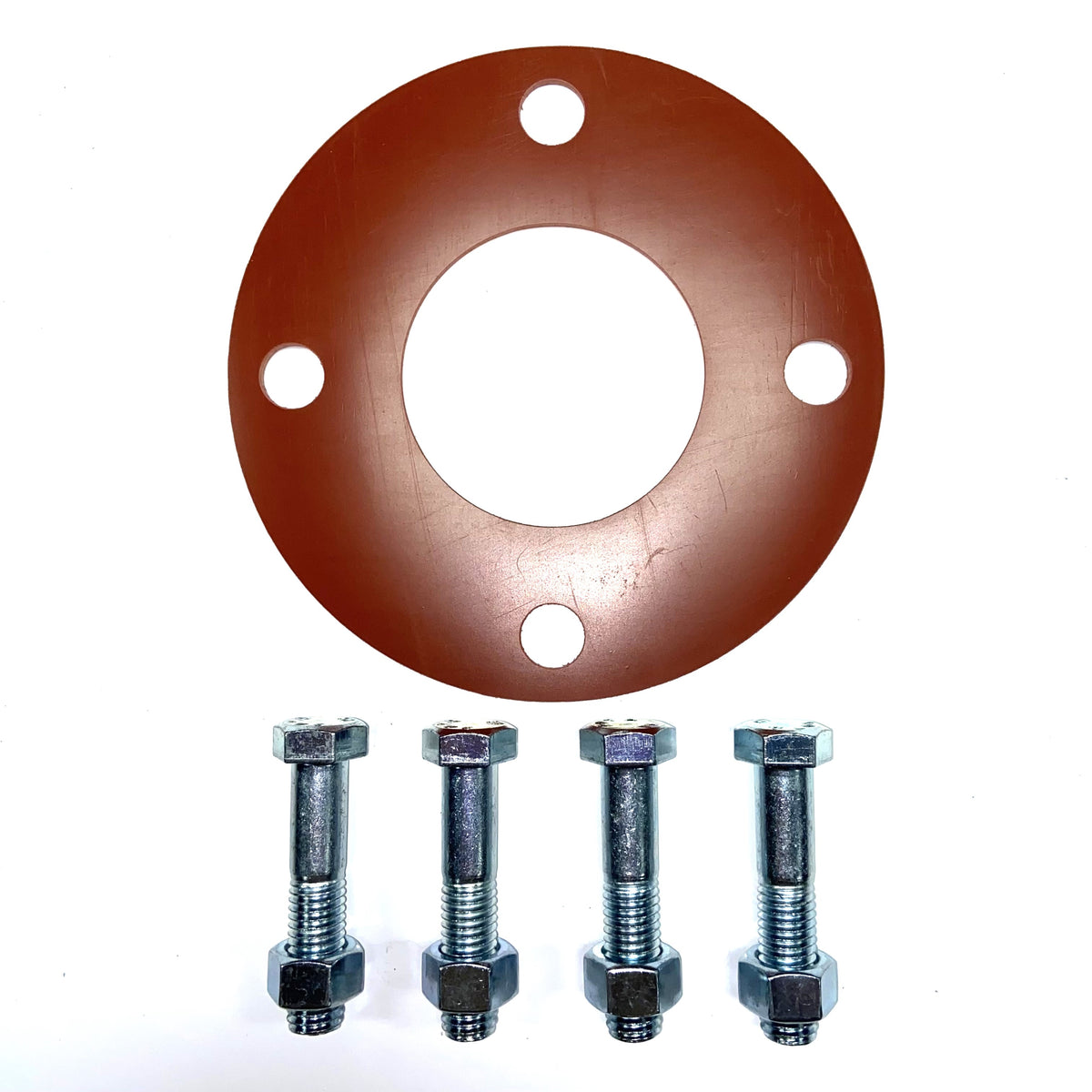Flange Kit 3" Full Face 150# 1/8" Thick (SBR) Red Rubber Gasket & Bolt ...
