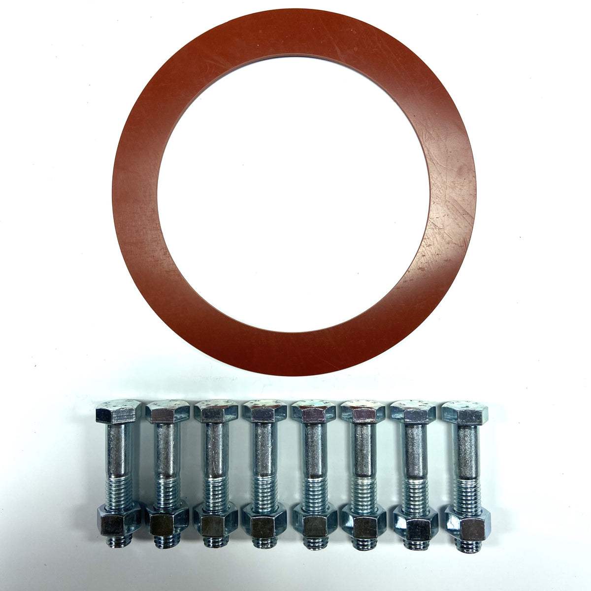 Flange Kit 8" Ring 150# 1/8" Thick (SBR) Red Rubber Gasket & Bolt Pack ...