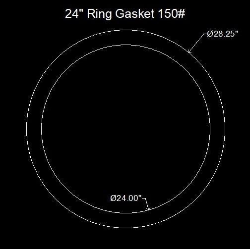 24" Ring Flange Gasket - 150 Lbs. - 1/8" Thick Viton™ | Great Western ...
